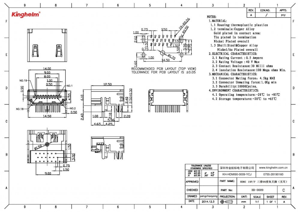 KH-HDMI90-0009-YCJ product document page