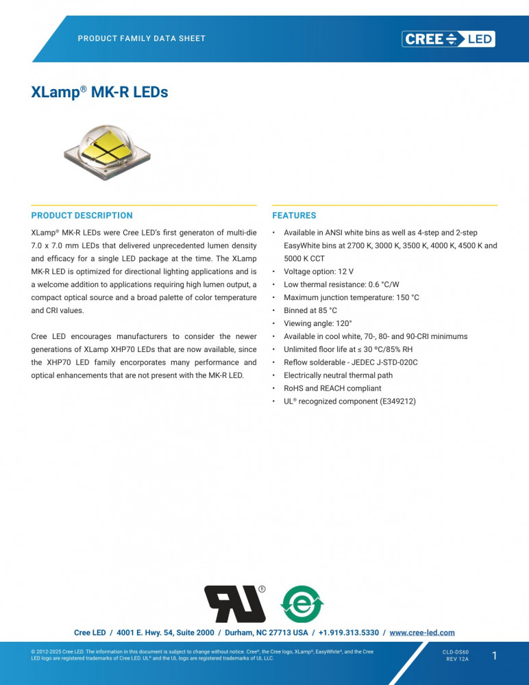 MK-R datasheet page 1