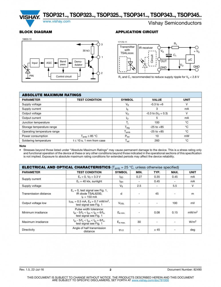 TSOP34138 datasheet page 2