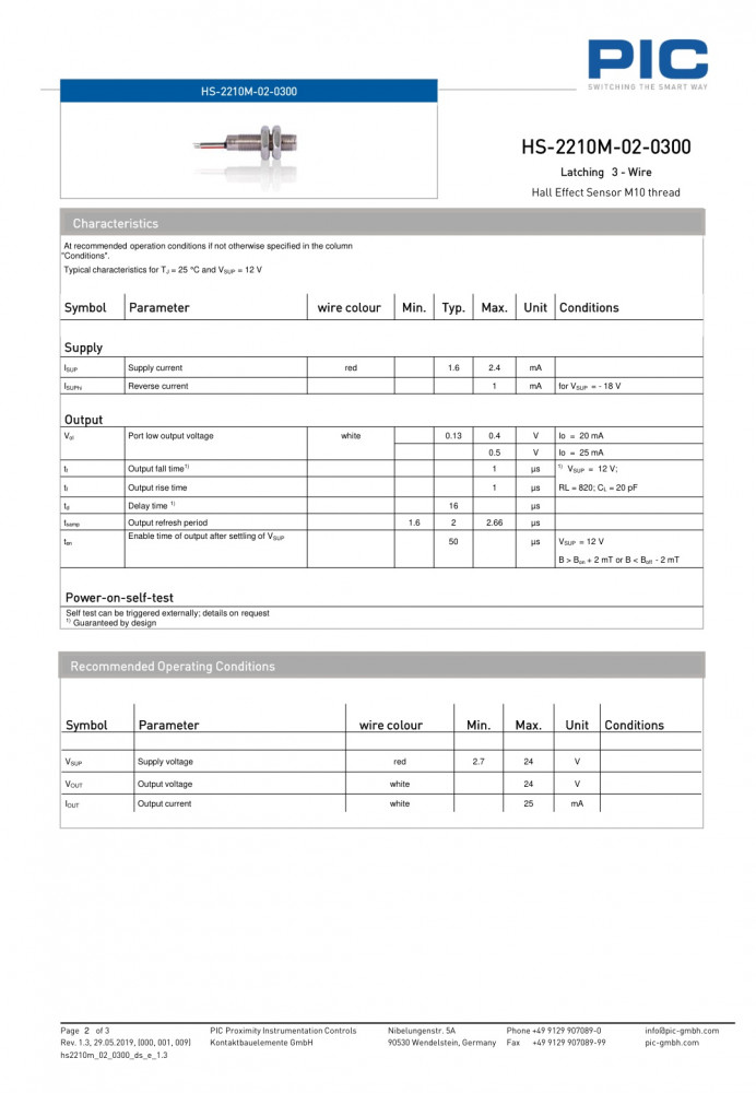 HS-2210M-02-0300 datasheet page 2
