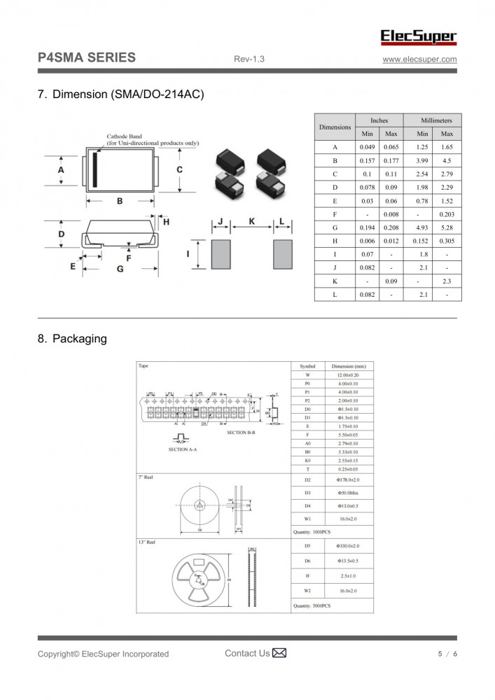 P4SMA6.8CA datasheet page 5
