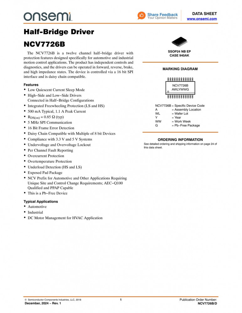 NCV7726B document page 1