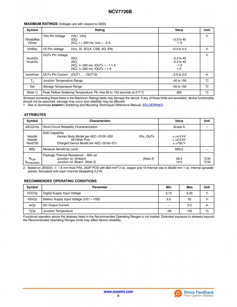 NCV7726B document page 5