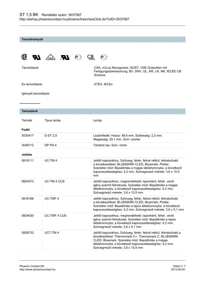 ST 1,5 BK technical document page 3