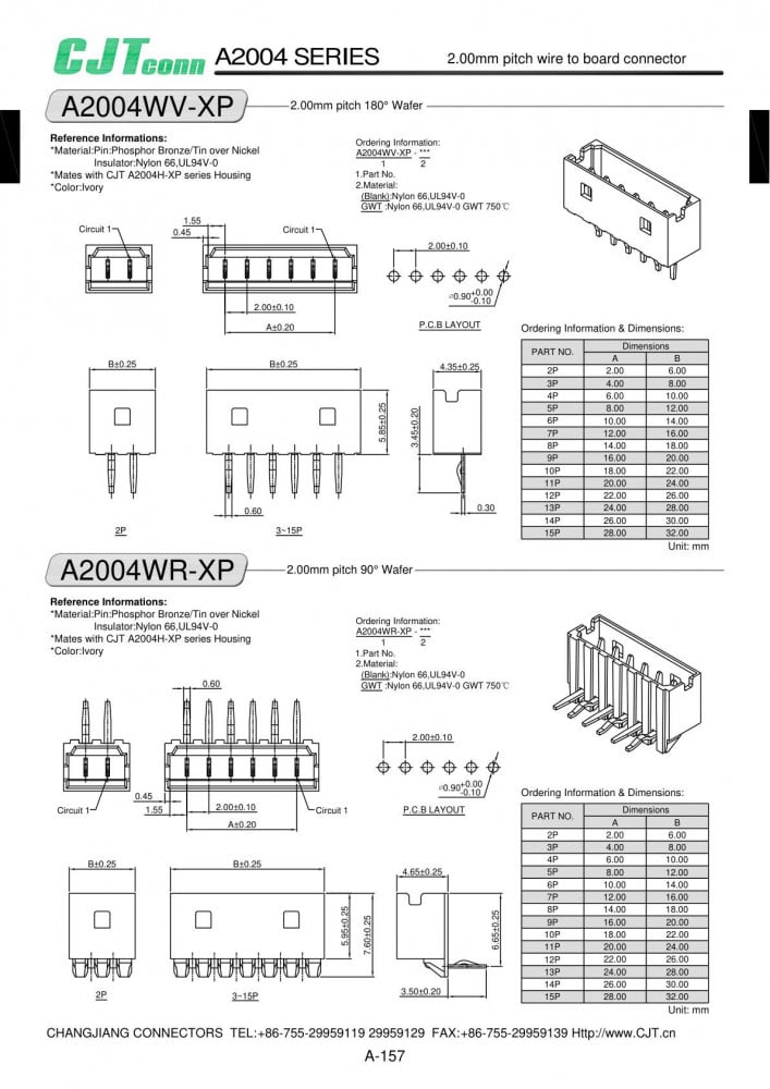 CJT A2004 series technical document page 3