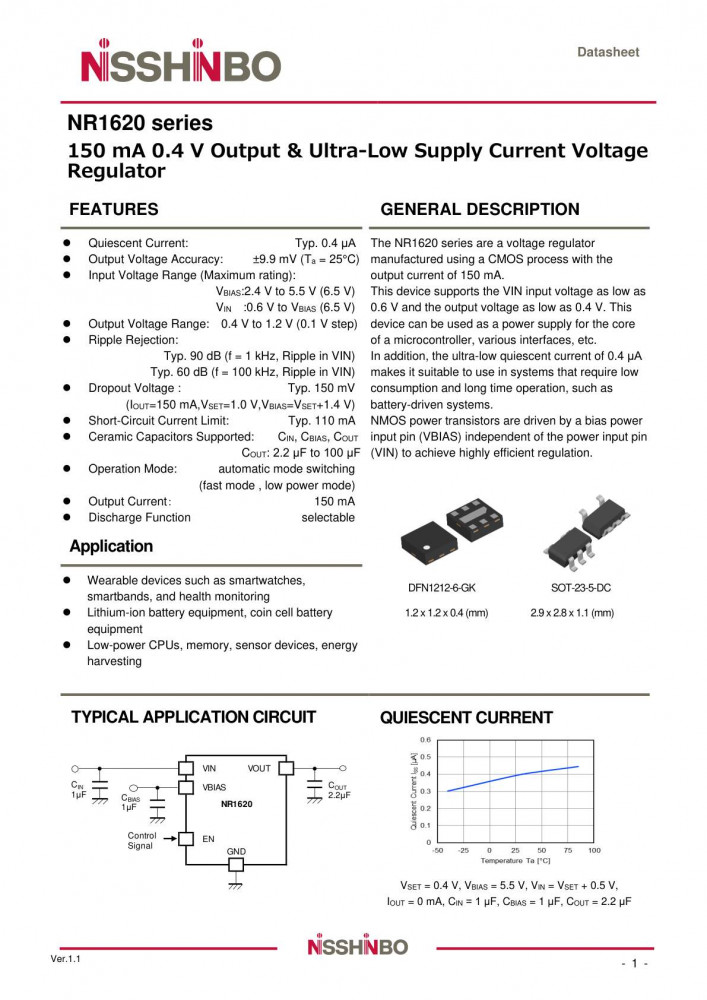 NR1620 datasheet page 1