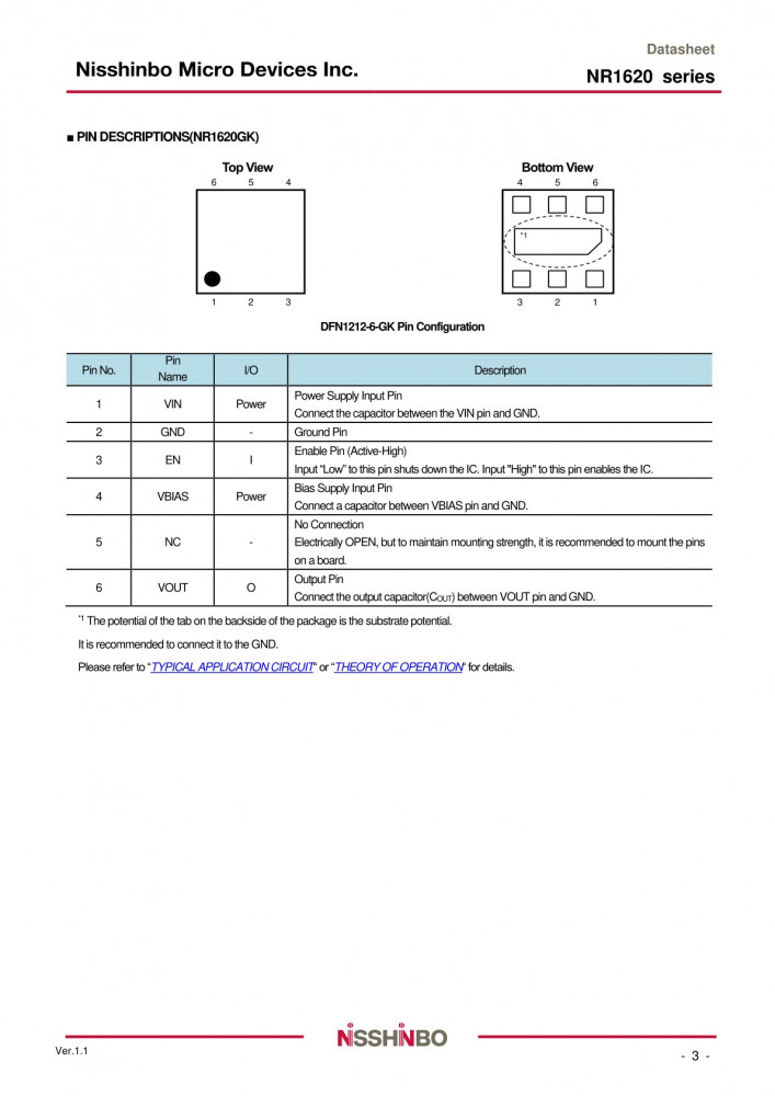 NR1620 datasheet page 3