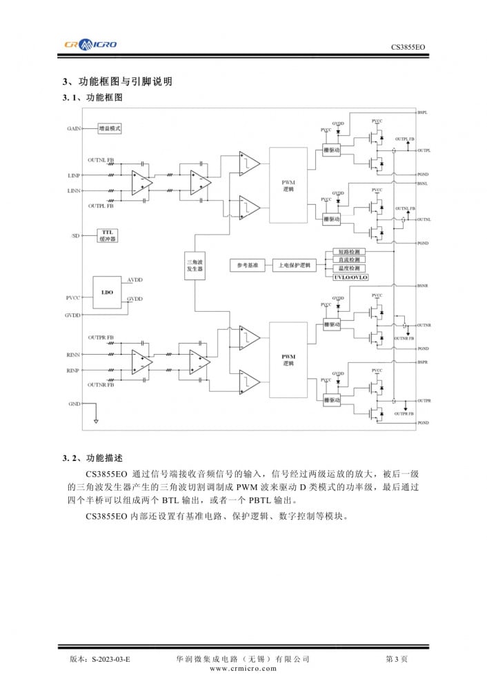 CS3855EO datasheet page 3