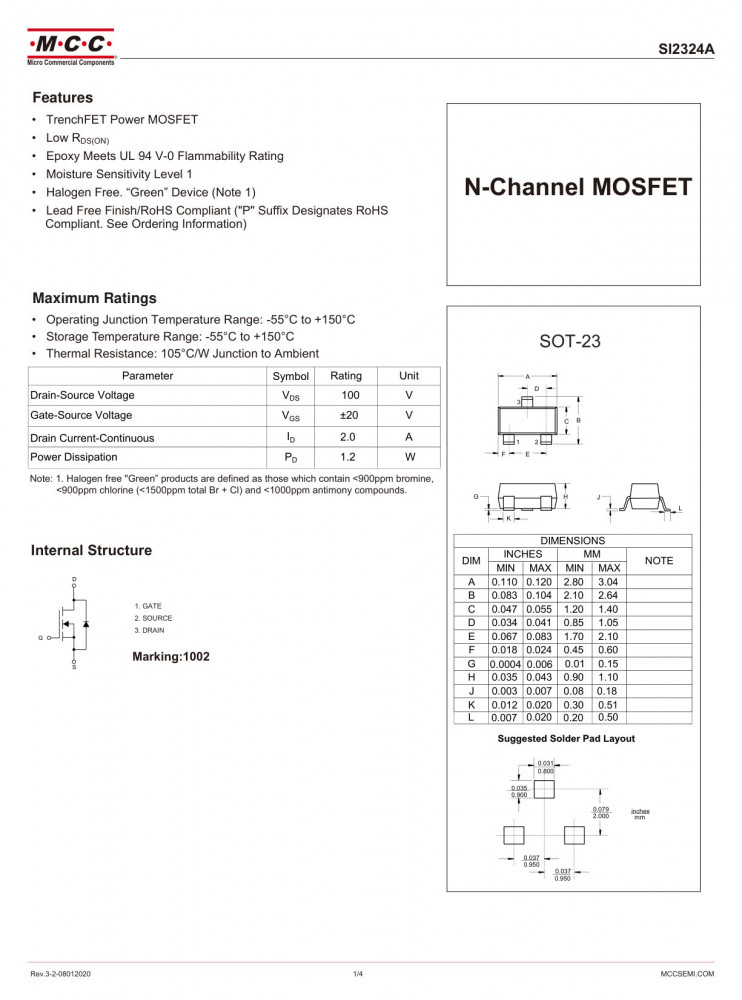 SI2324A-TP datasheet page 1
