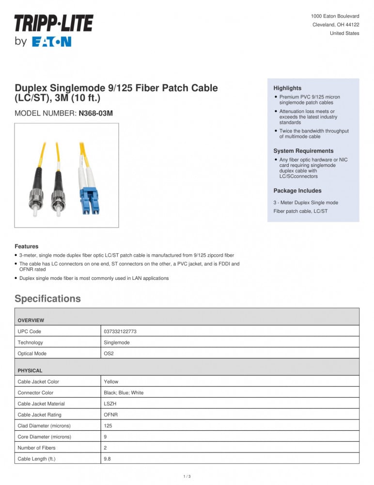 N368-03M technical document page 1
