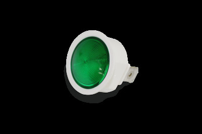 Neon Panel Mount Indicator Green 1.28″x.40″ Rectangular 125V Tab Terminals