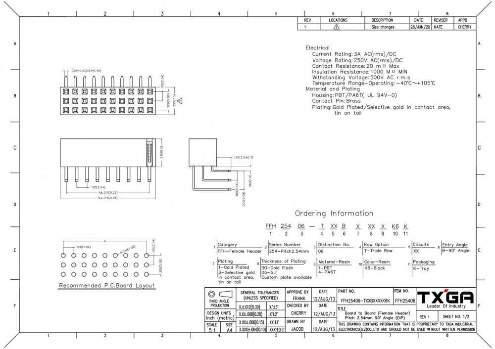 TXGA FFH25406 technical document page 5