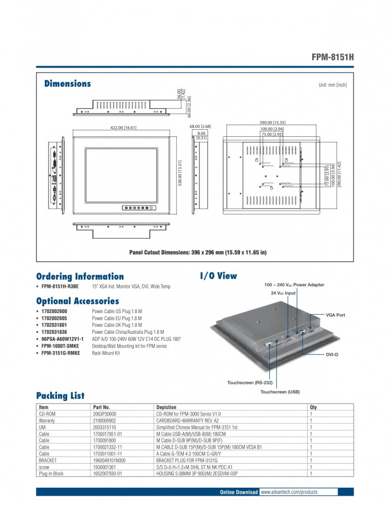 FPM-8151H product documentation, page 2