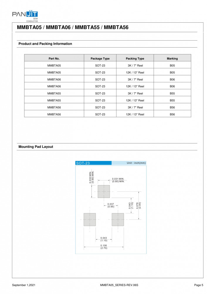 PANJIT MMBTA06 datasheet page 5