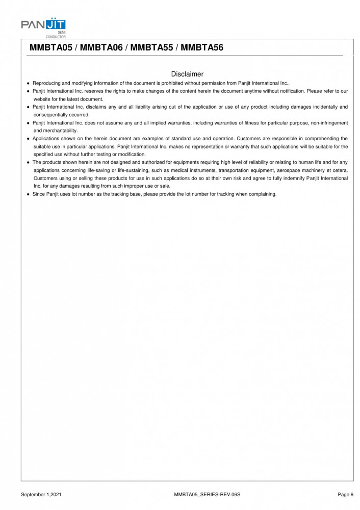 PANJIT MMBTA06 datasheet page 6