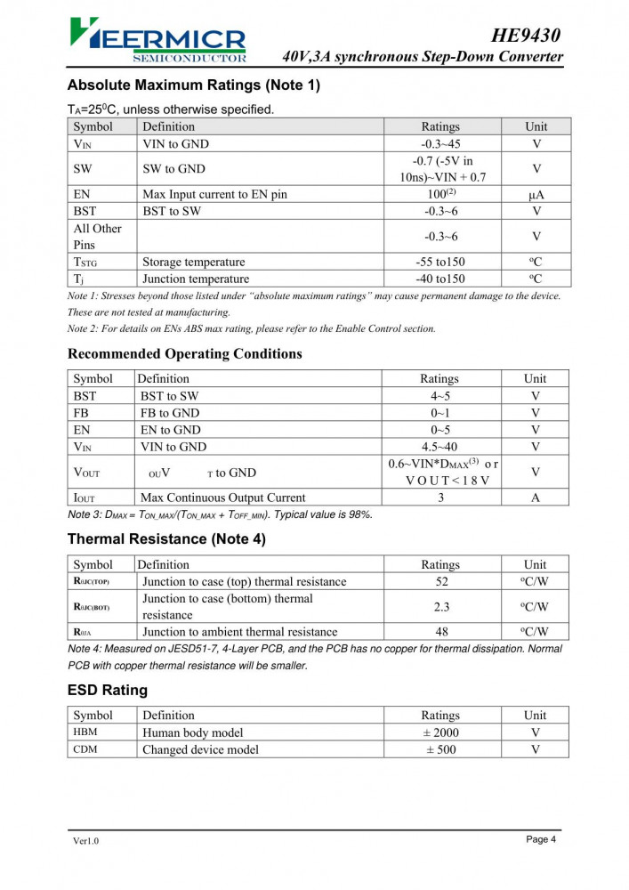 HE9430 datasheet page 4