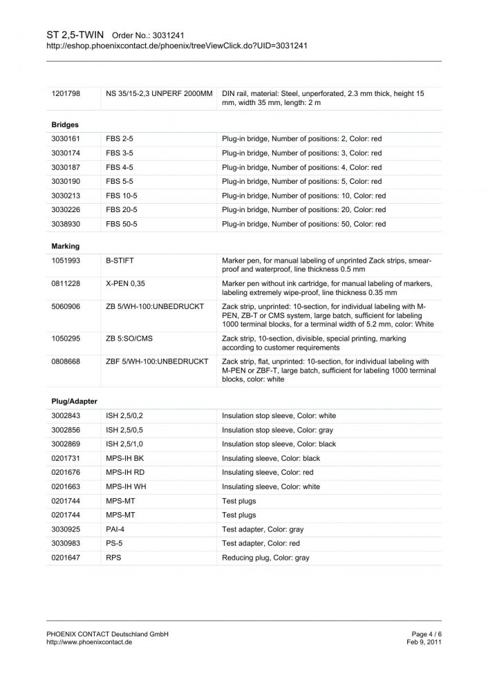 Phoenix Contact ST 2,5-TWIN technical document page 4