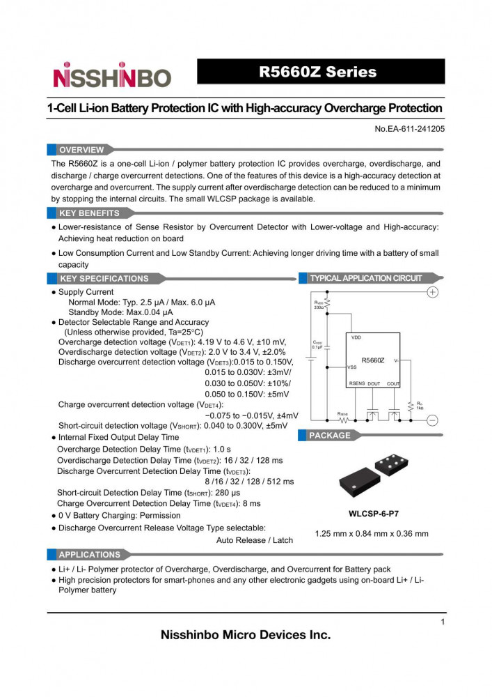 R5660Z datasheet page 1