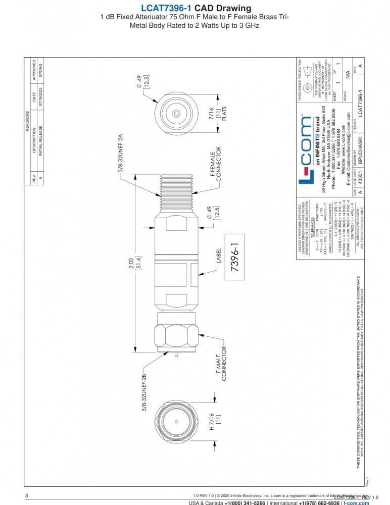 LCAT7396-1 CAD drawing