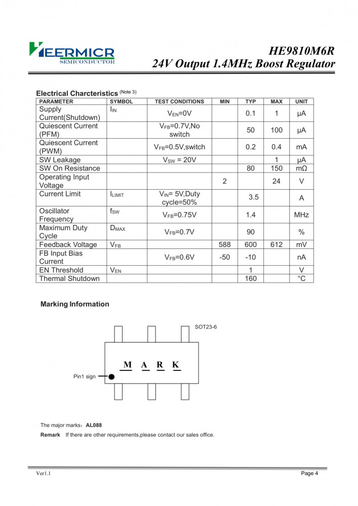 HE9810M6R datasheet page 4