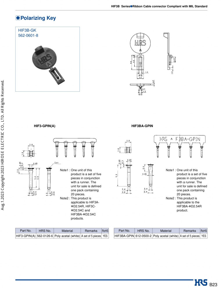 HRS HIF3 series datasheet page 9