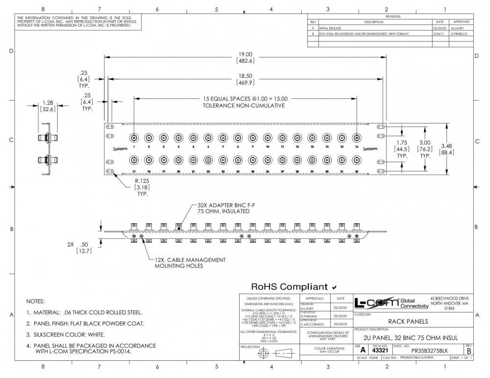 L-com PR35B3275BLK technical drawing