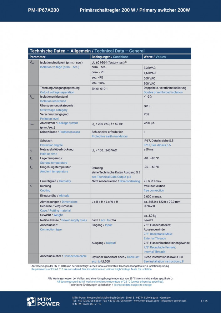 PM-IP67A 200 datasheet page 4
