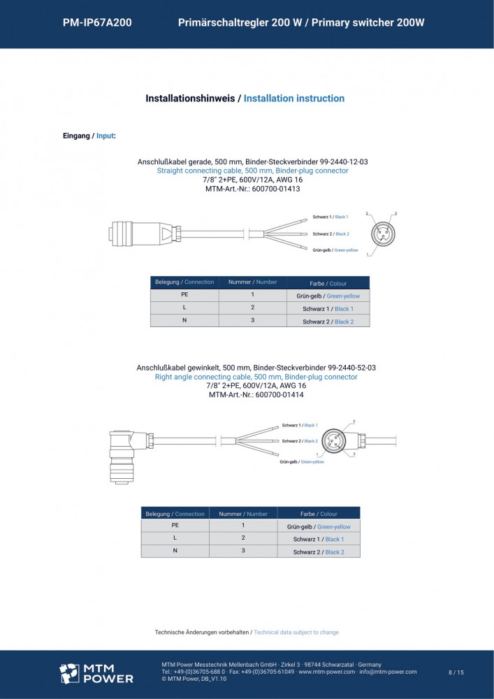 PM-IP67A 200 datasheet page 8