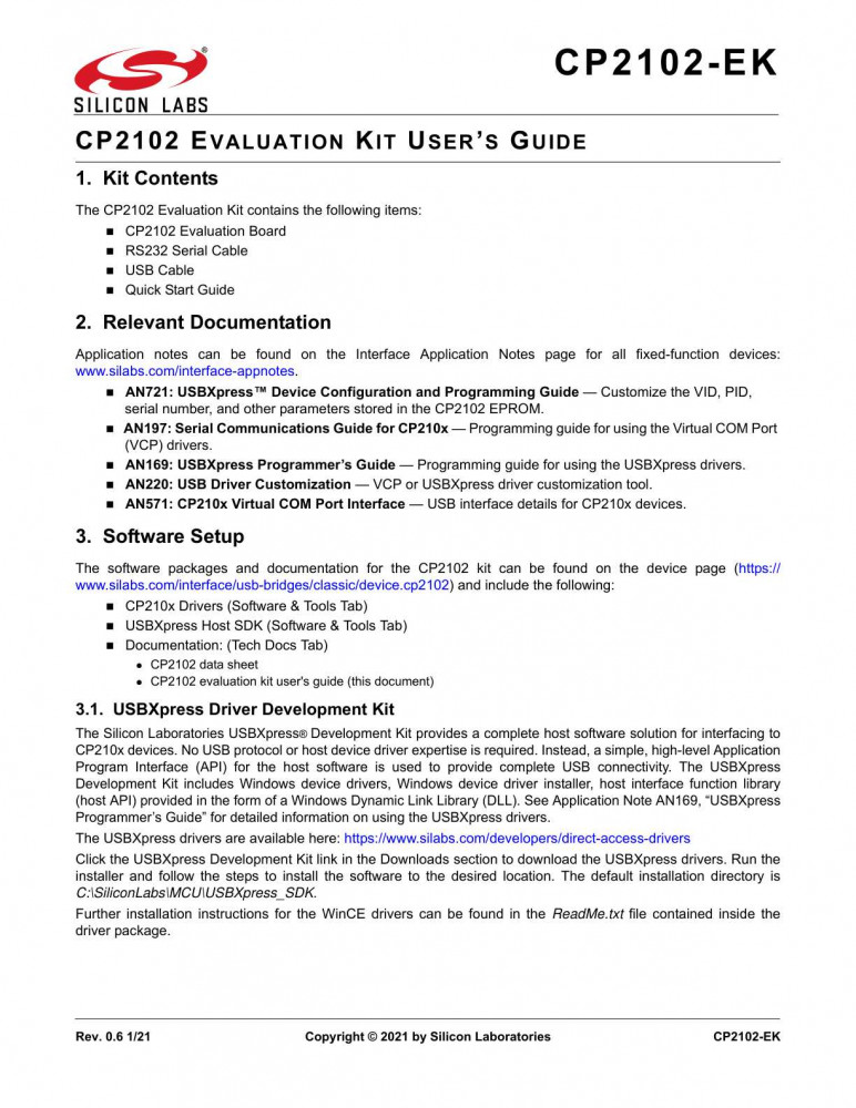 CP2102EK document page 1