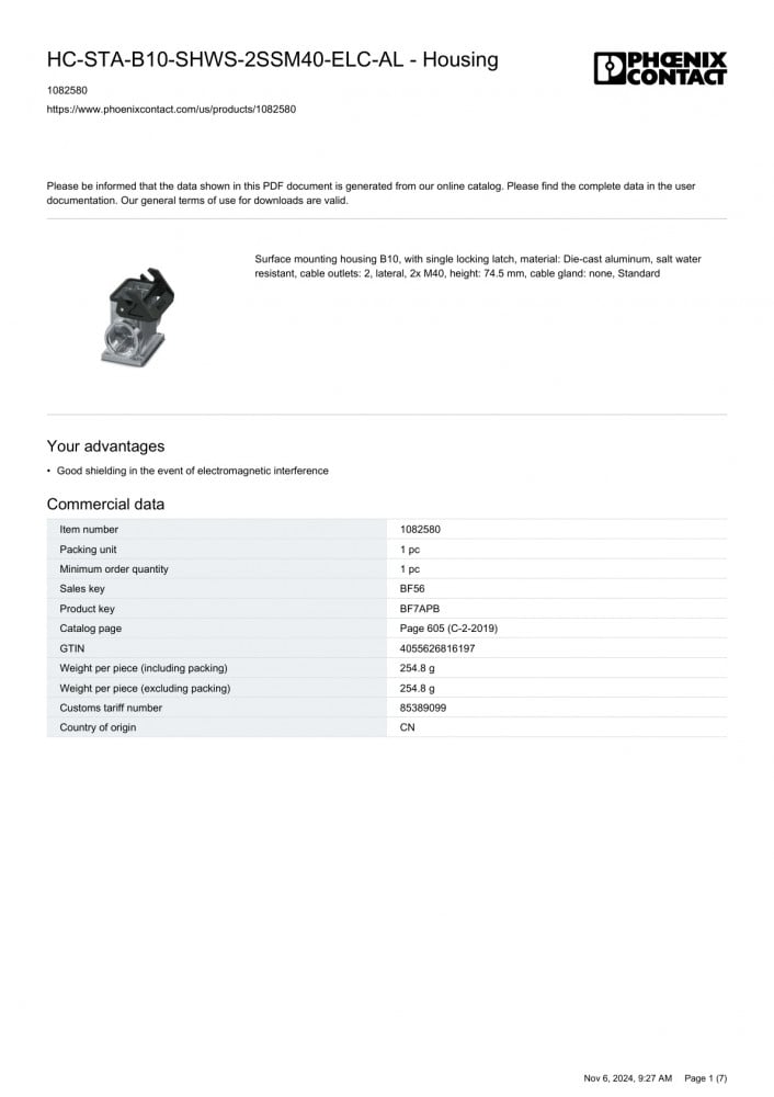 Phoenix Contact 1082580 documentation page 1