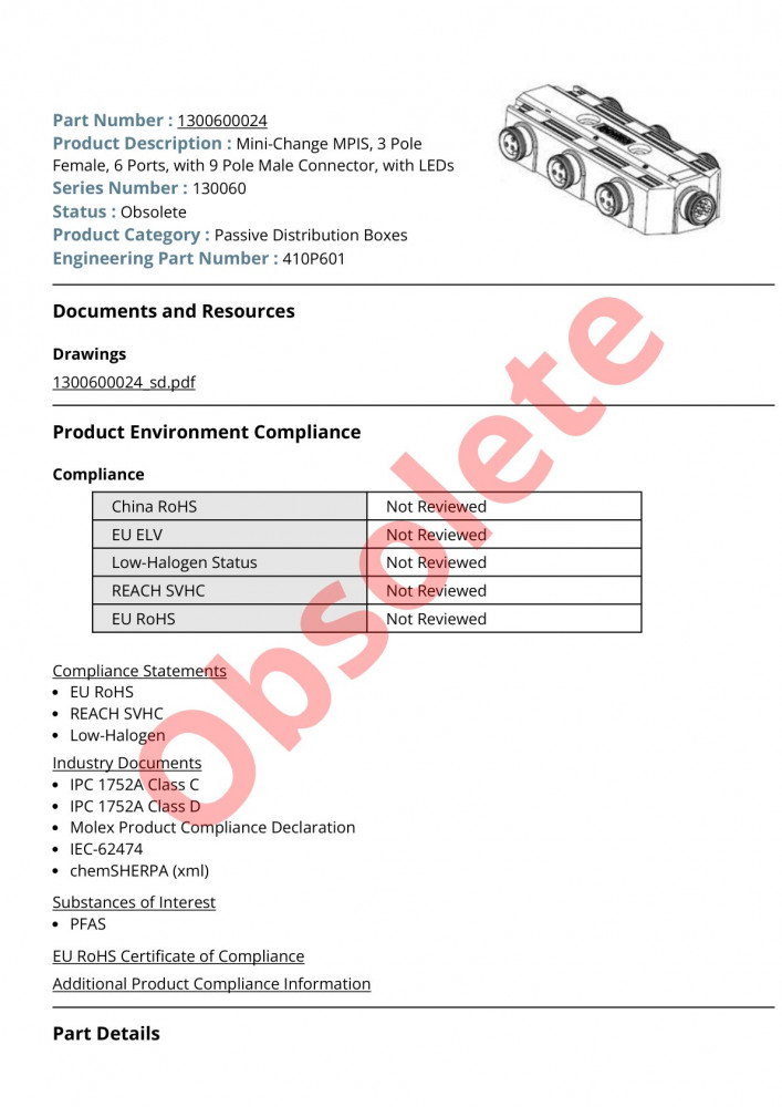 MOLEX 1300600024 drawing, page 1