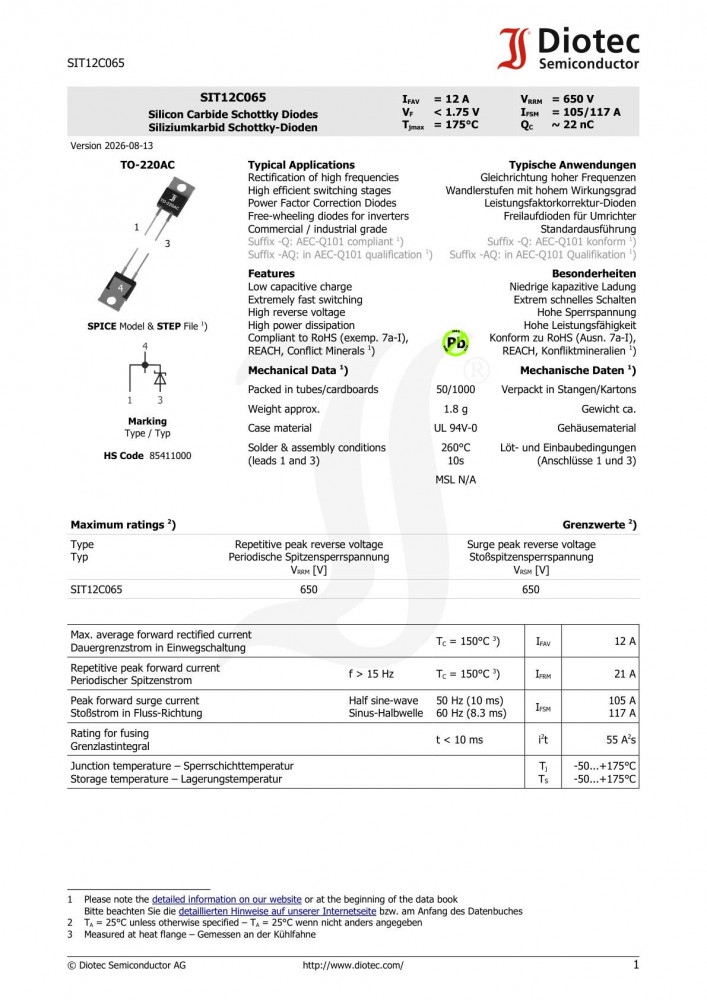 SIT12C065 datasheet page 1