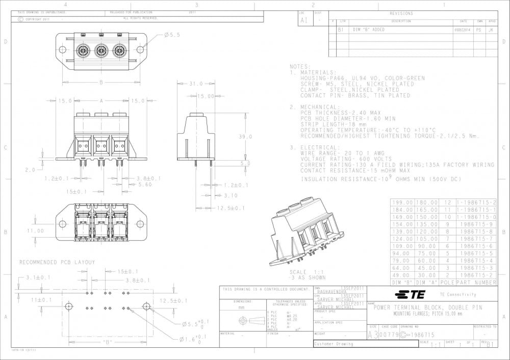 TE Connectivity 1986715-9 technical drawing page