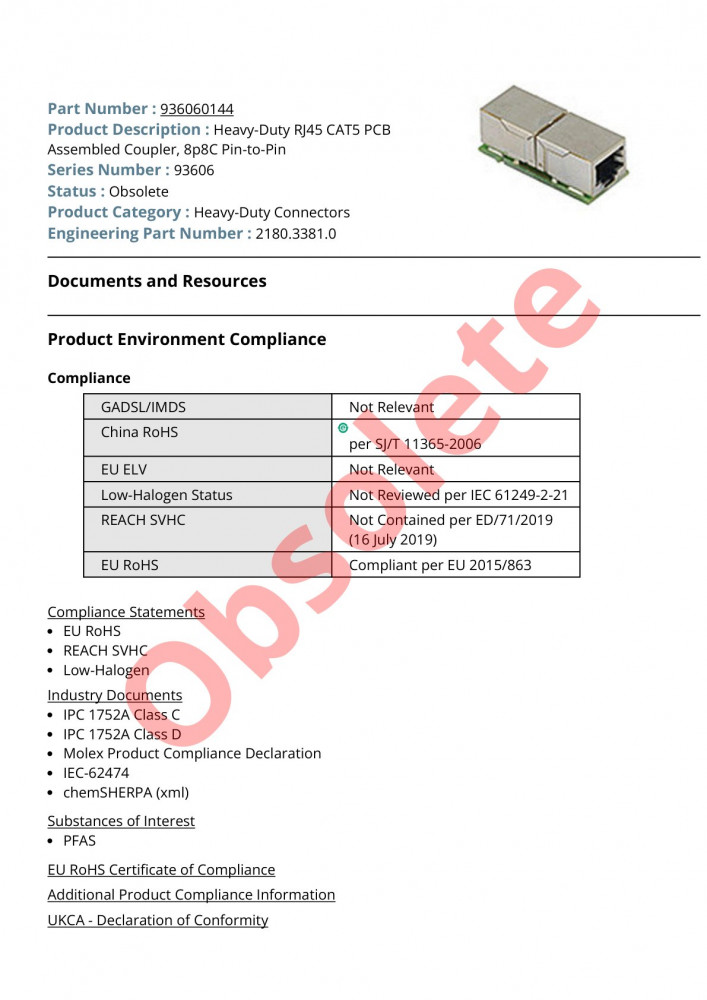 936060144 product document image, page 1