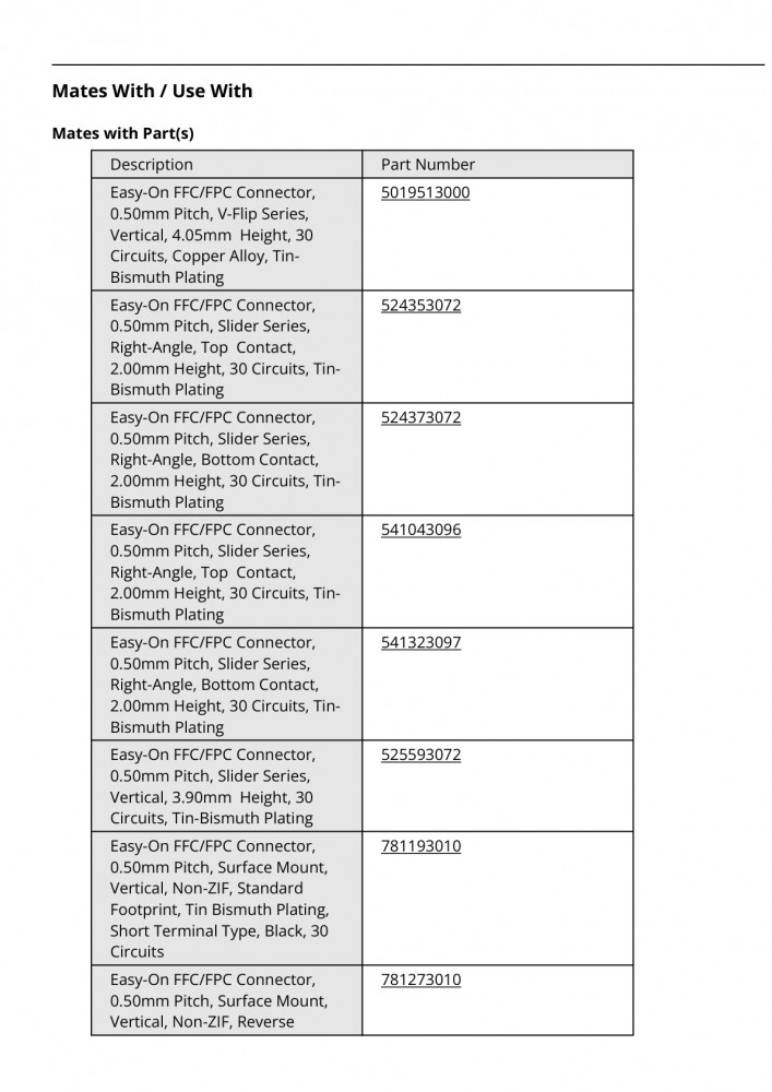 Technical document page 3 for MOLEX 151660333