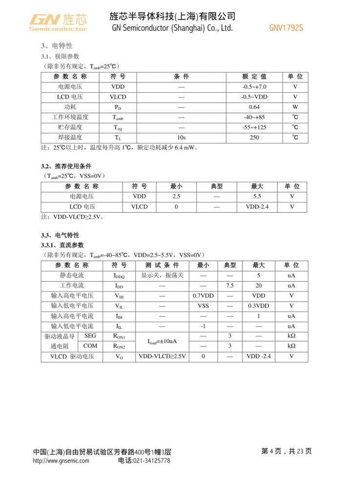 GNV1792S datasheet page 4