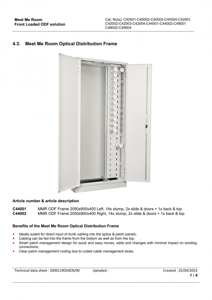 Legrand LCS3 Meet-me Room technical document, page 8