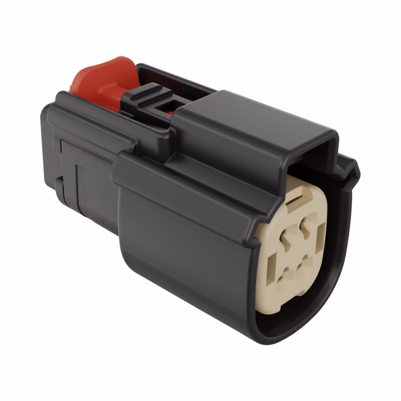 MX150 Mat-Sealed Female Connector Assembly, Dual Row, 4 Circuits, Keying  Option A, with Connector Position Assurance, with Open Lengthened Grommet Cap, Black for sale