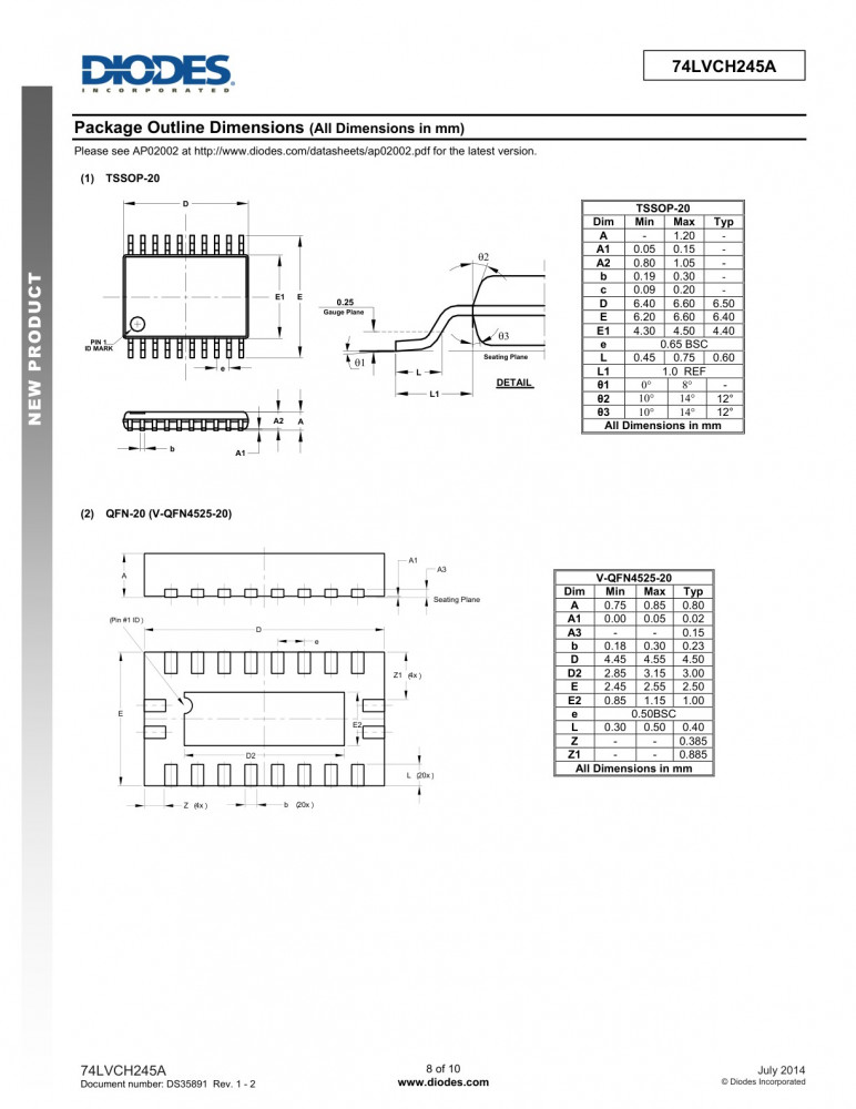 74LVCH245A datasheet page 8