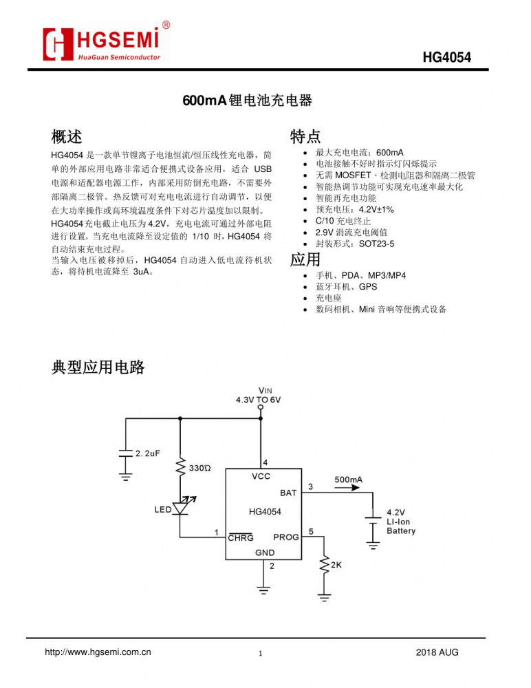 HG4054M5/TR datasheet page 1
