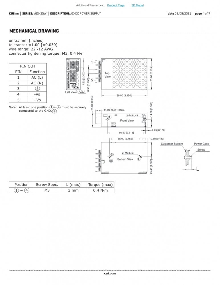 CUI VGS-25W datasheet page 4