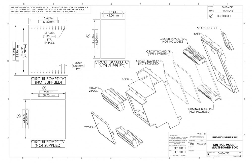 Bud Industries DMB-4772 technical drawing, sheet 2