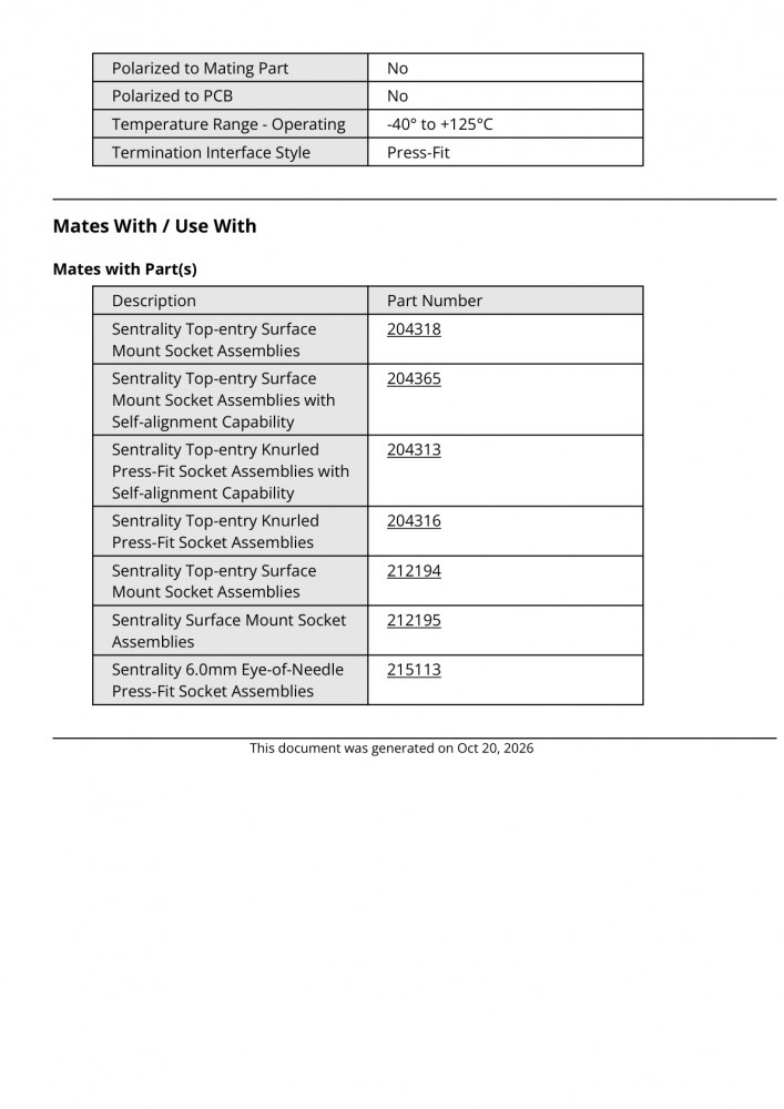 Technical document image 3 for MOLEX 2032630036