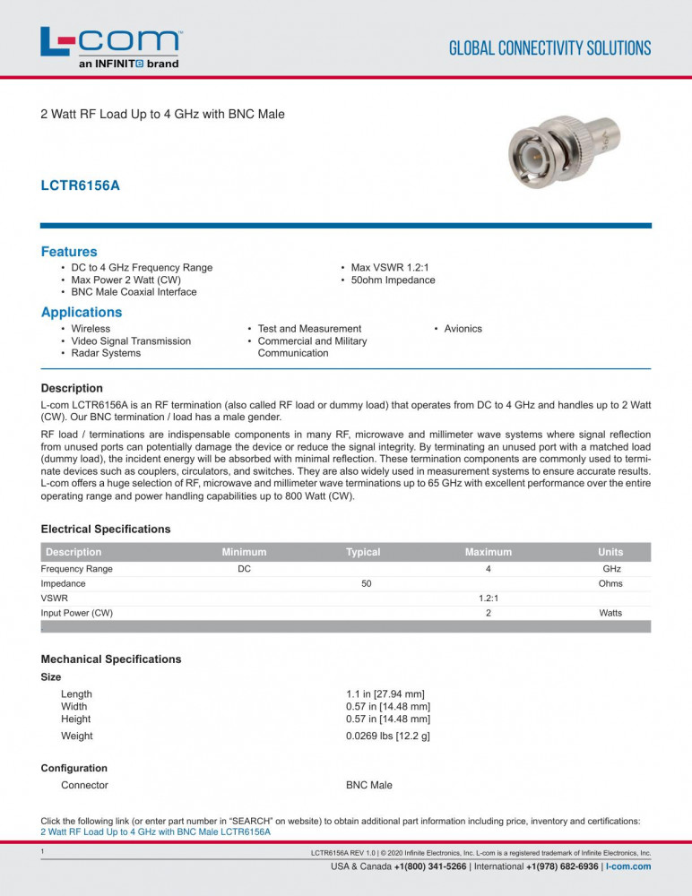 LCTR6156A technical document page 1