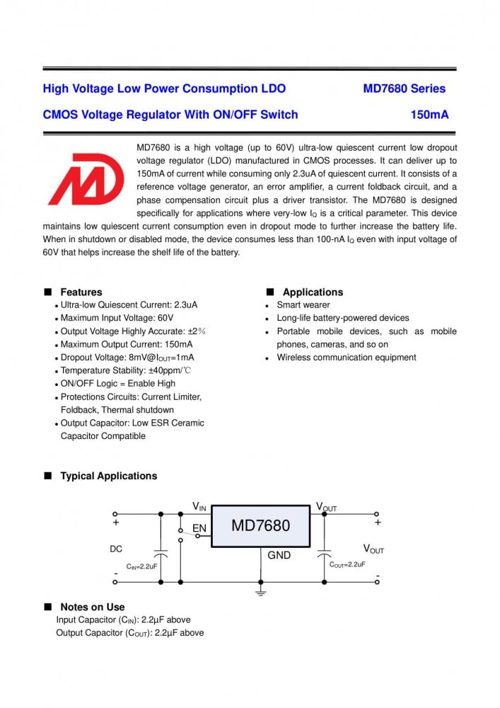 MD7680E50PA1 datasheet page 1