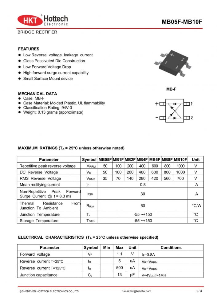 MB10F datasheet page 1