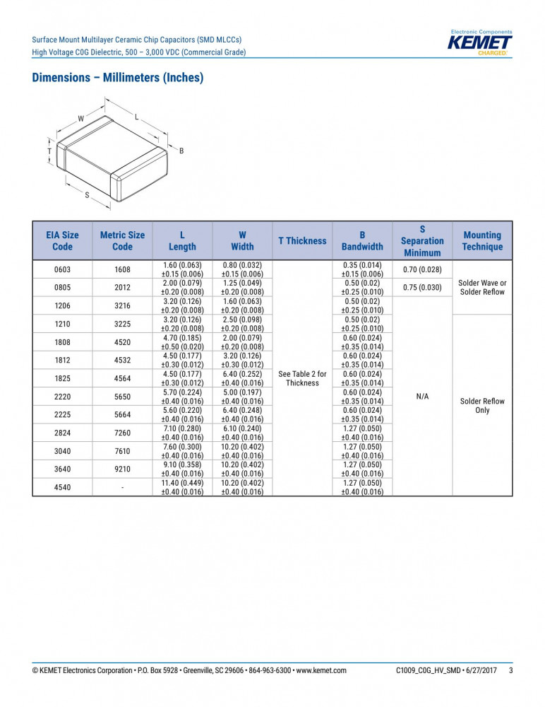 KEMET datasheet page 3
