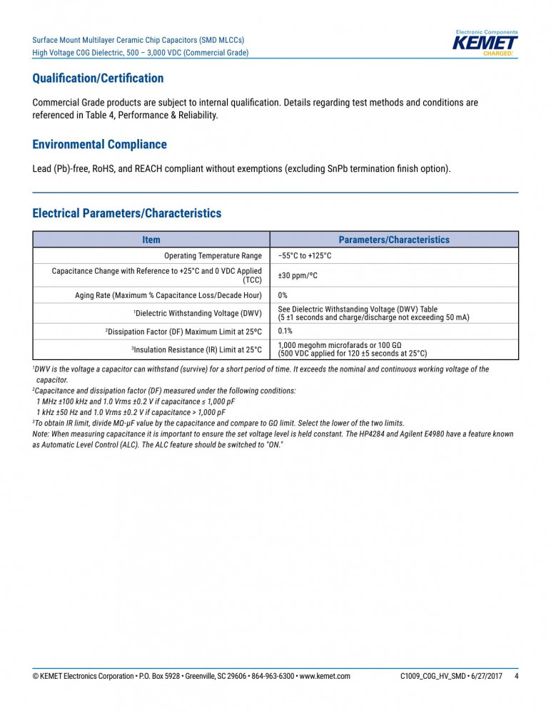 KEMET datasheet page 4