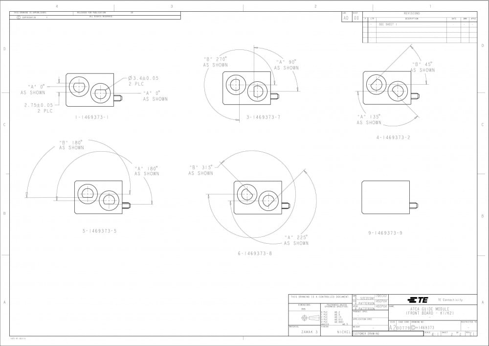 TE Connectivity 1-1469373-1 controlled drawing sheet 2