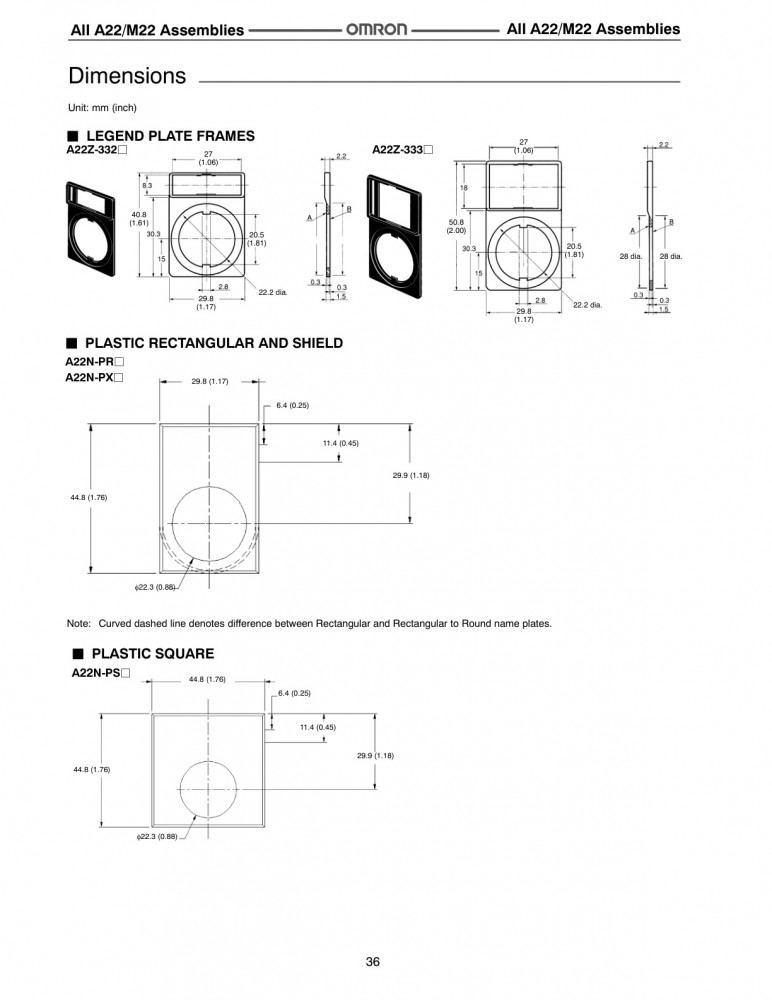 OMRON A22/M22 datasheet page 7